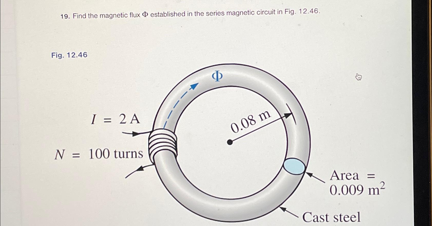Solved Find the magnetic flux Φ ﻿established in the series | Chegg.com