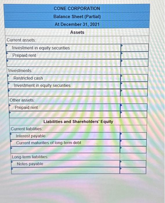 Solved Cone Corporation is in the process of preparing its | Chegg.com