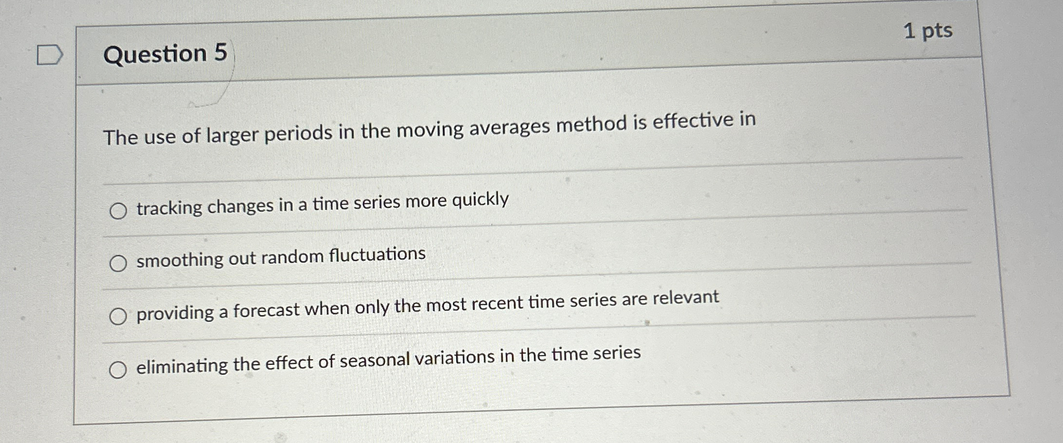 Solved Question 51 ﻿ptsThe use of larger periods in the | Chegg.com