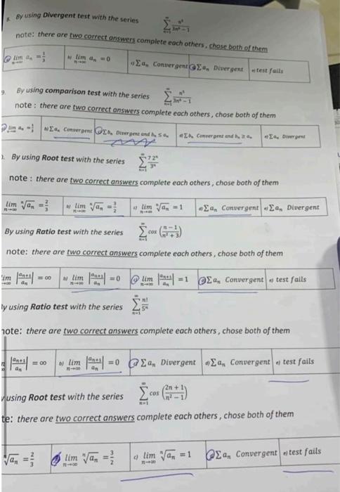 Solved 8. By using Divergent test with the series | Chegg.com