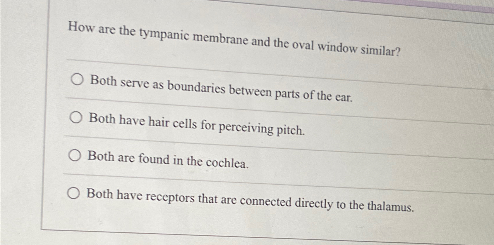 Solved How are the tympanic membrane and the oval window | Chegg.com