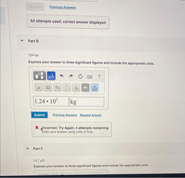 Solved All attempts used; correct answer displayed Part B | Chegg.com