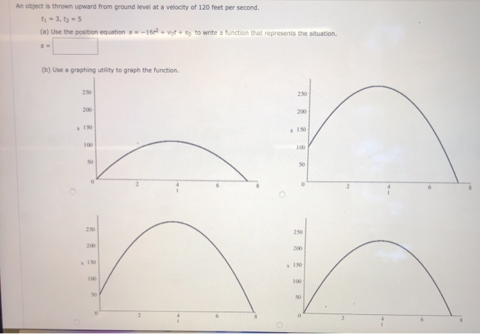Solved An object is thrown upward from ground level at a | Chegg.com