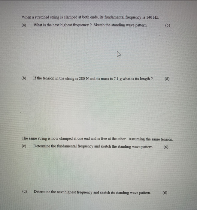 Solved When a stretched string is clamped at both ends, its | Chegg.com