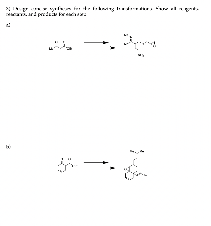 3) ﻿Design concise syntheses for the following | Chegg.com