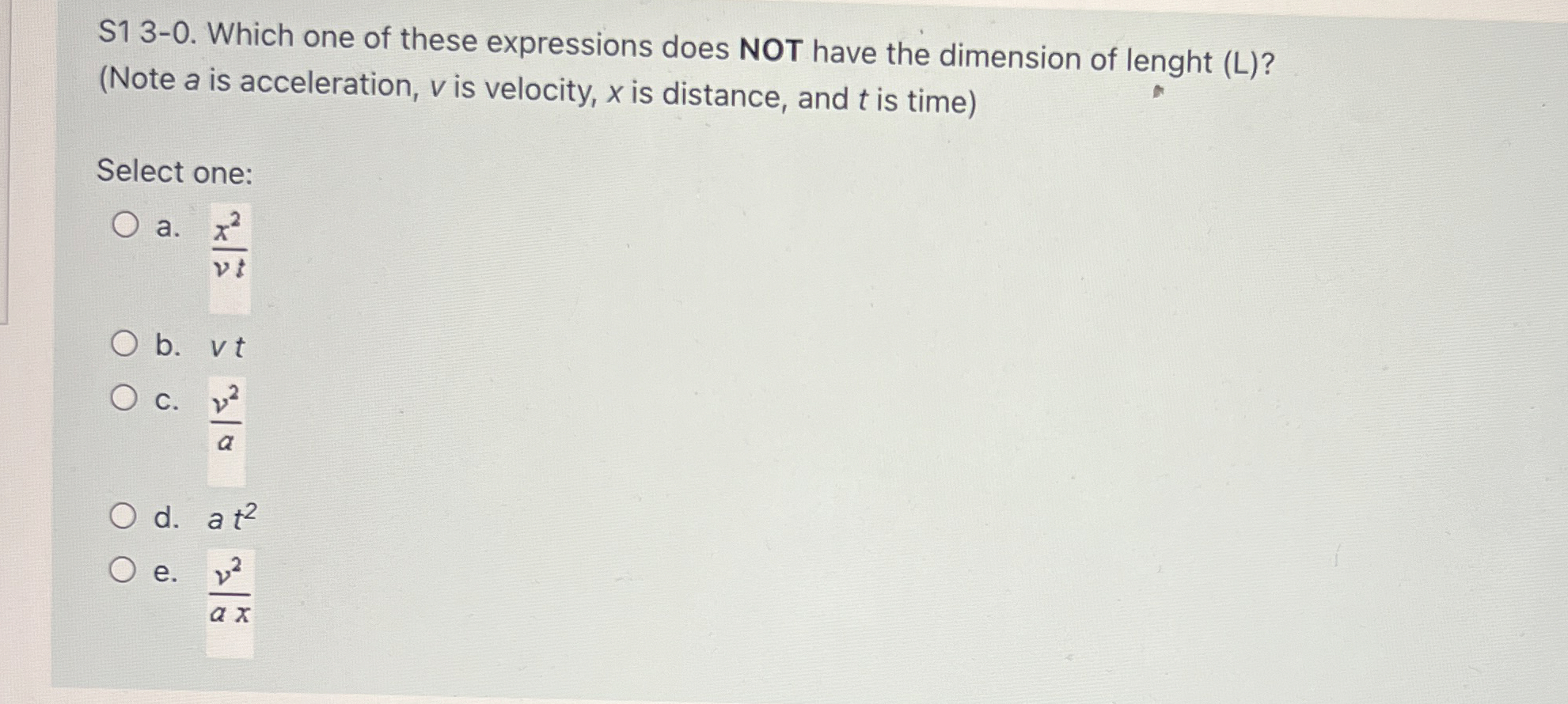 Solved S13-0. ﻿Which one of these expressions does NOT have | Chegg.com