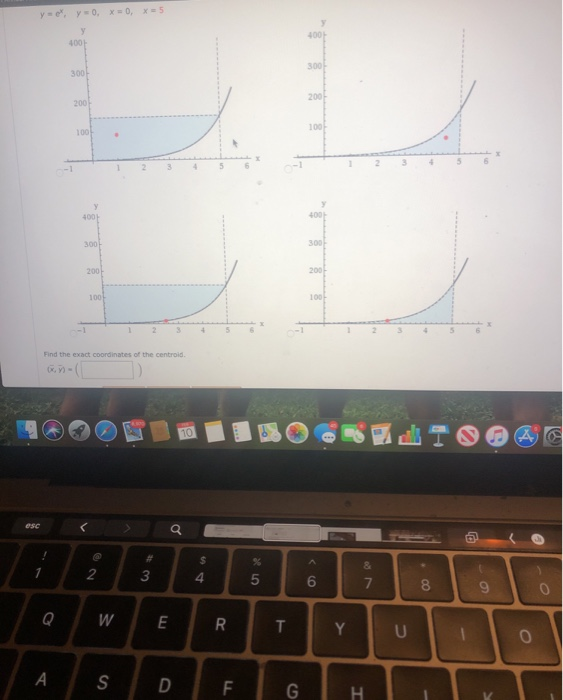 Solved y ot y=0, x=0, x=5 100 3001 100 Find the exact | Chegg.com
