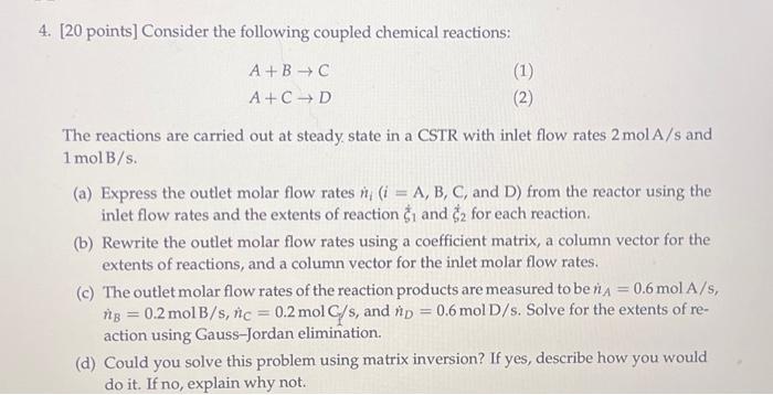 Solved 4. [ 20 points] Consider the following coupled | Chegg.com