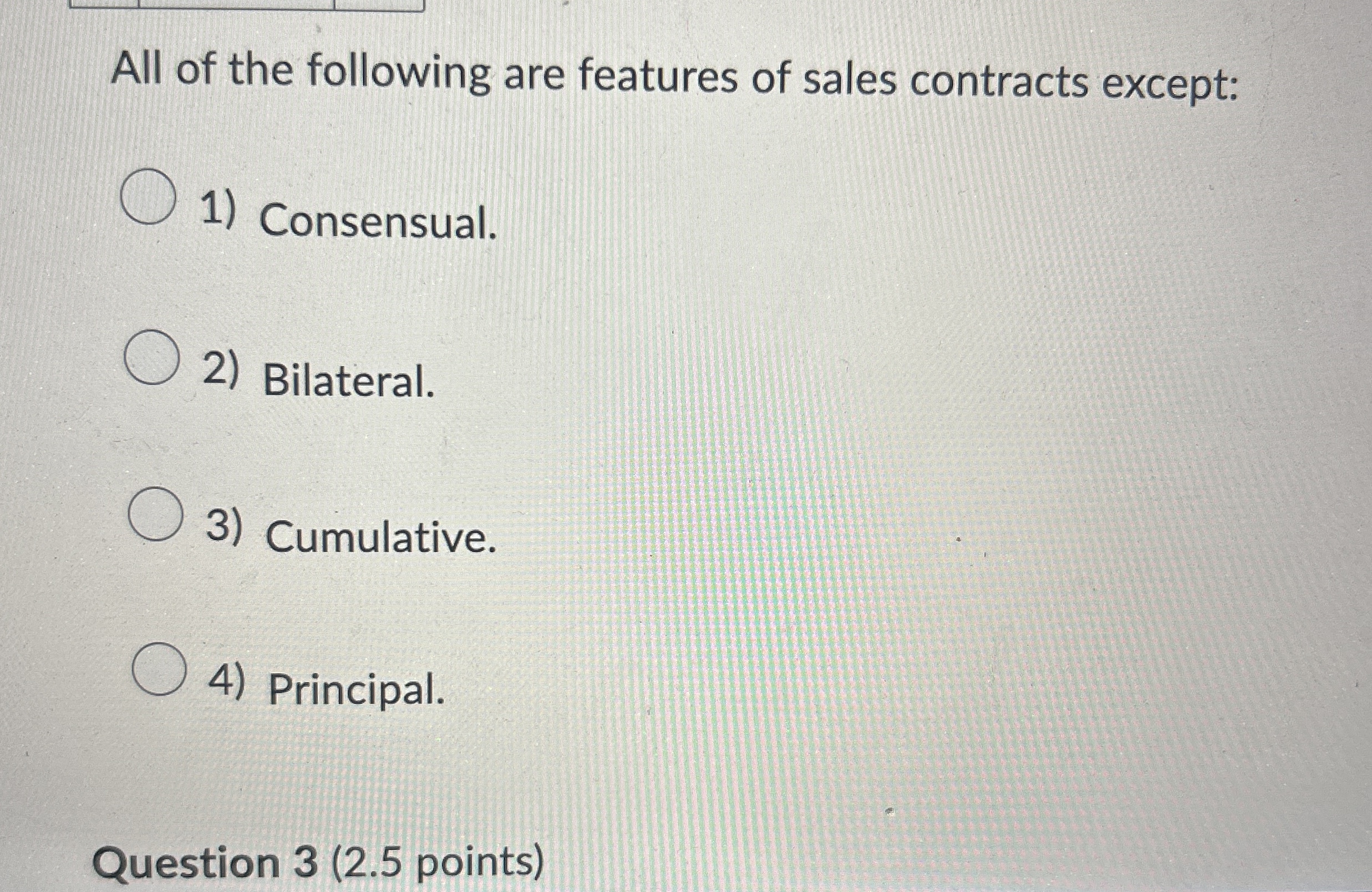 Solved All of the following are features of sales contracts | Chegg.com