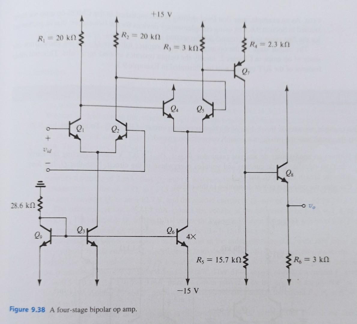 Solved rigure 9.58 A tour-stage bipolar op amp.To obtain the | Chegg.com