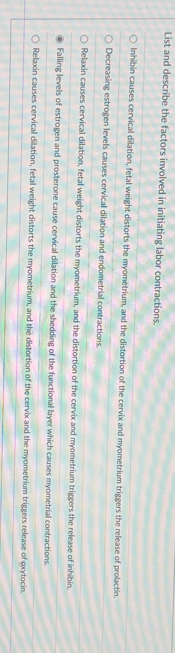 Solved List and describe the factors involved in initiating | Chegg.com