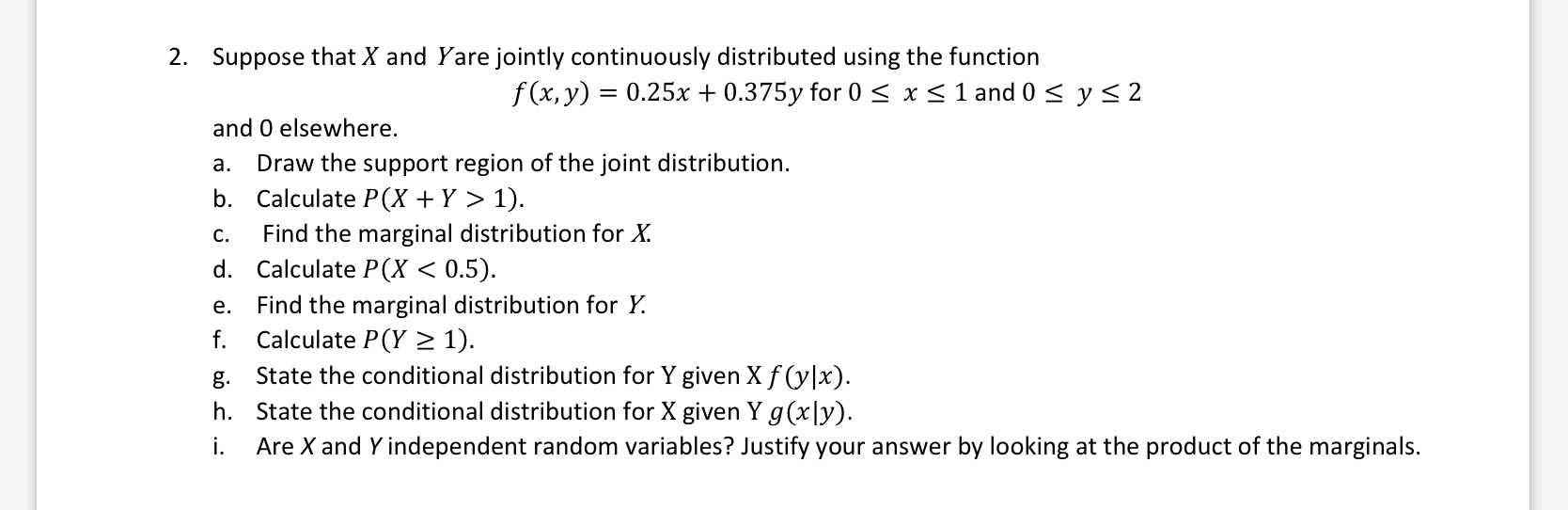Solved Suppose that x ﻿and Y ﻿are jointly continuously | Chegg.com