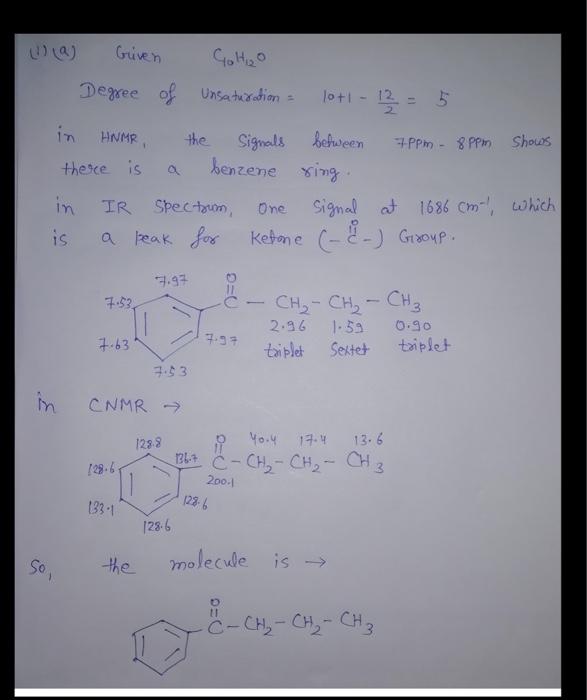 Solved 1. Using the NMR and IR data below, propose a | Chegg.com