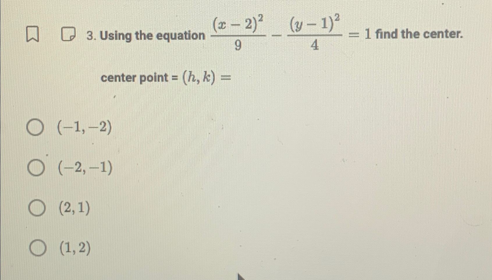 Solved Using the equation (x-2)29-(y-1)24=1 ﻿find the | Chegg.com