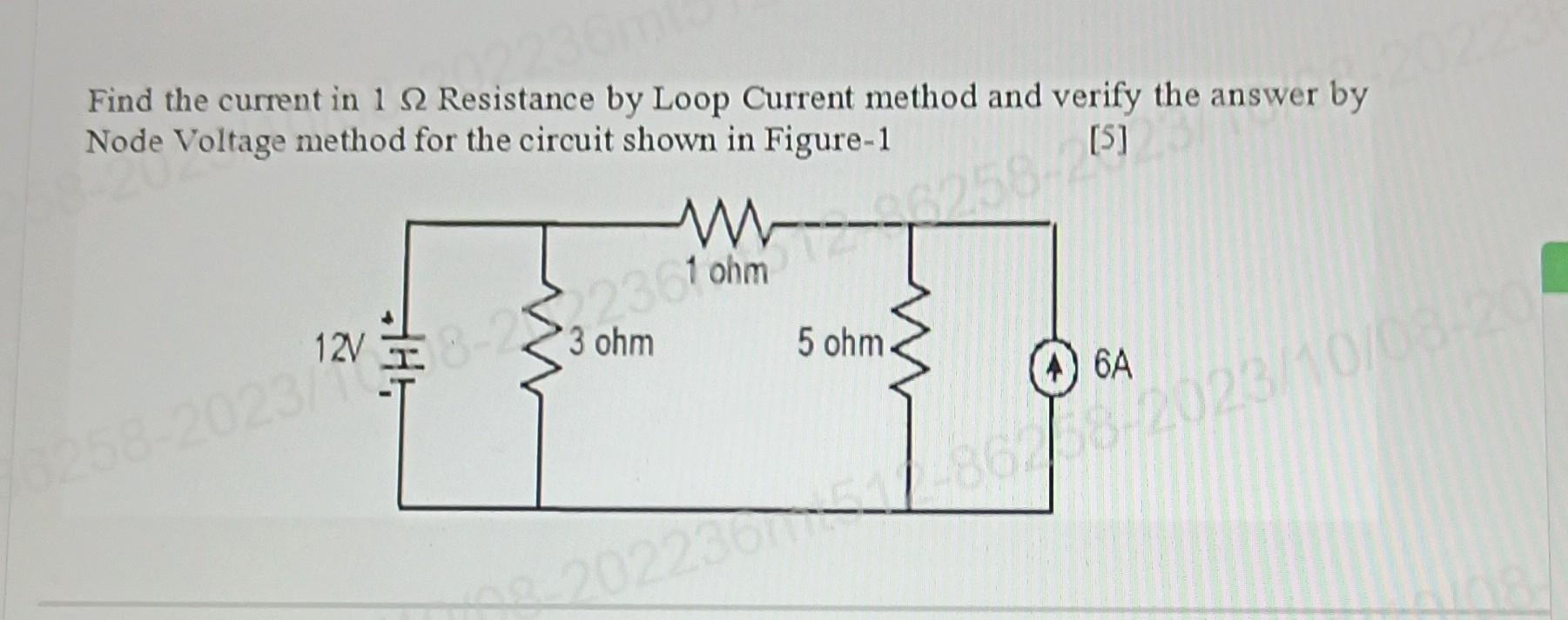 Solved Find the current in 1Ω Resistance by Loop Current | Chegg.com