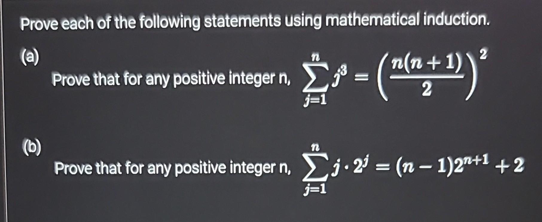 Solved Prove each of the following statements using | Chegg.com