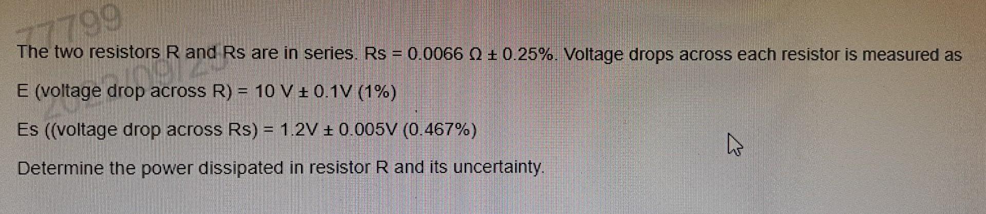 Solved The two resistors R and Rs are in series. Rs | Chegg.com