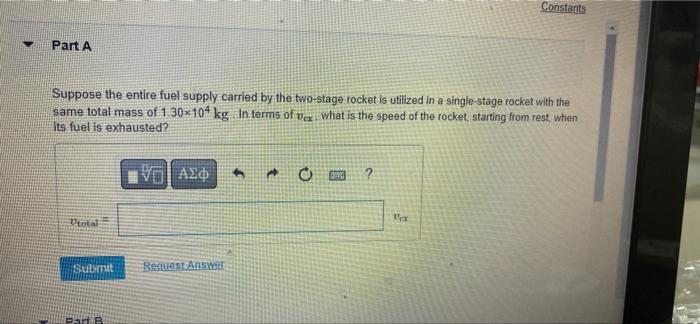 Solved Suppose the first stage of a two-stage rocket has | Chegg.com