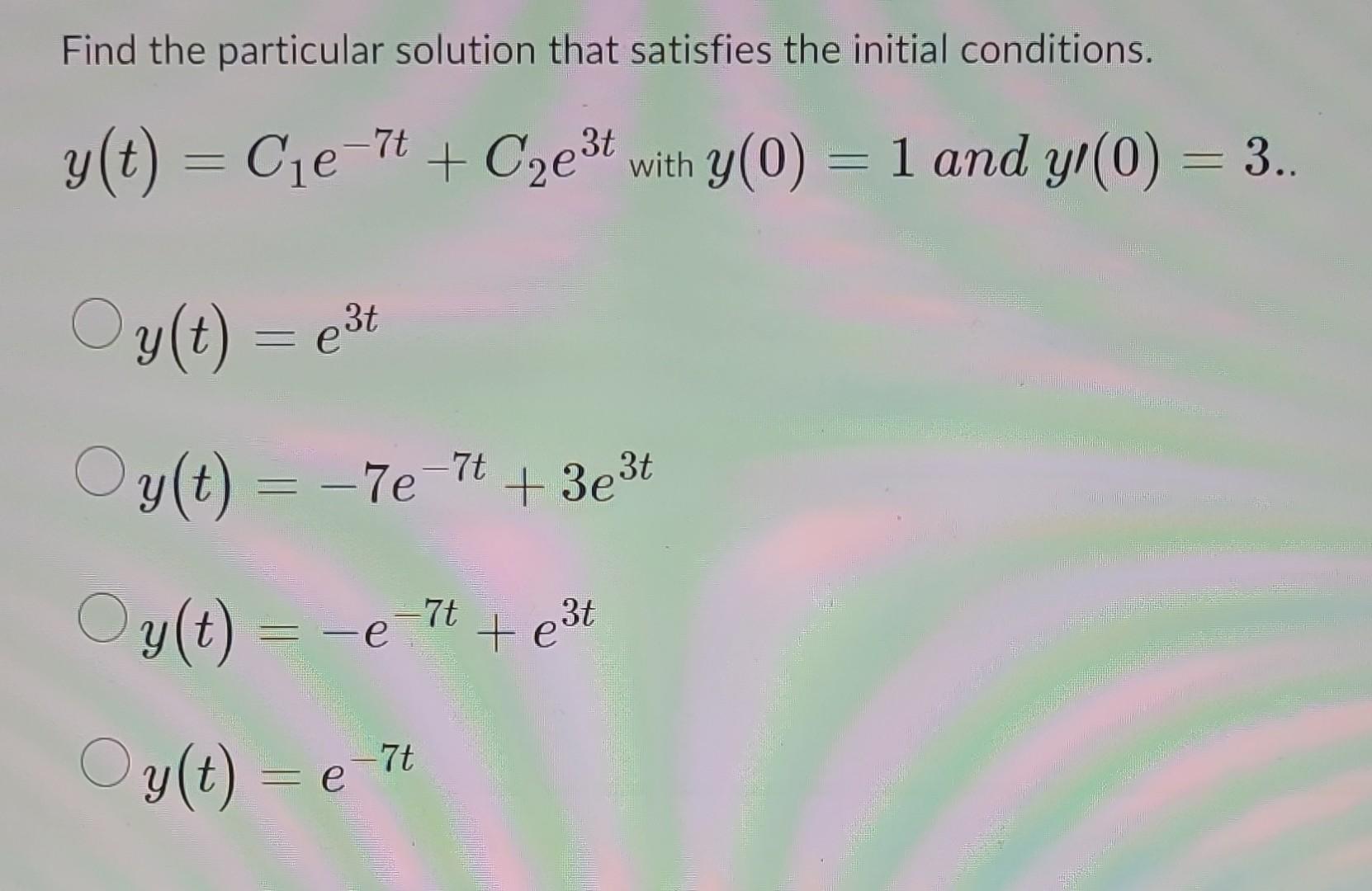 Solved Find C that satisfies the initial condition. | Chegg.com