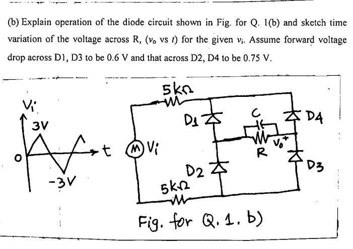 Solved Explain operation of the diode circuit shown in Fig. | Chegg.com