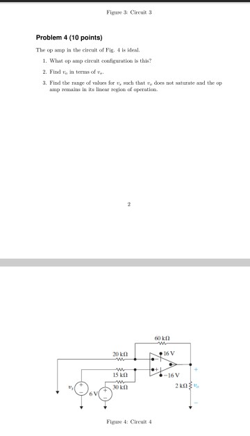 Solved Figure 3 Circuit Problem 4 (10 points) The op amp in | Chegg.com