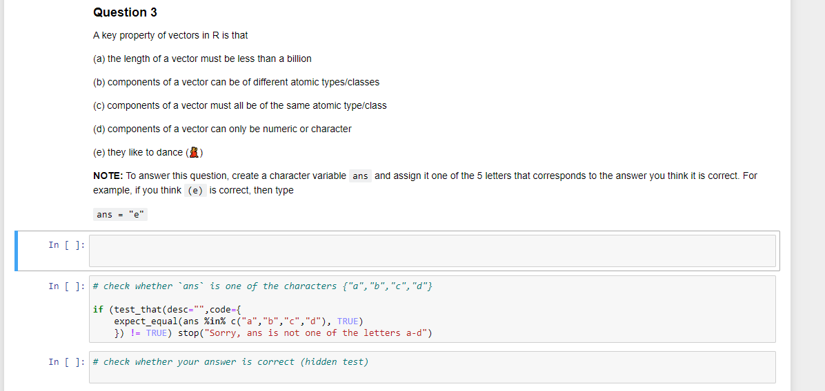 Solved Question 3A key property of vectors in R ﻿is that(a) | Chegg.com