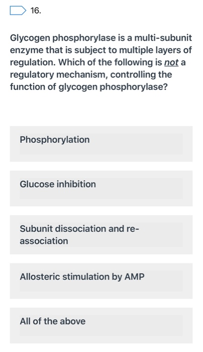 Solved Glycogen phosphorylase is a multi-subunit enzyme that | Chegg.com