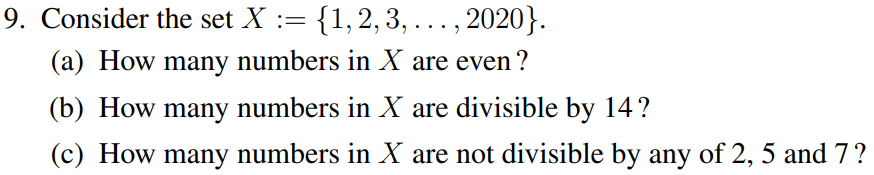 Solved Consider the set x:={1,2,3,...,2020}.(a) ﻿How many | Chegg.com