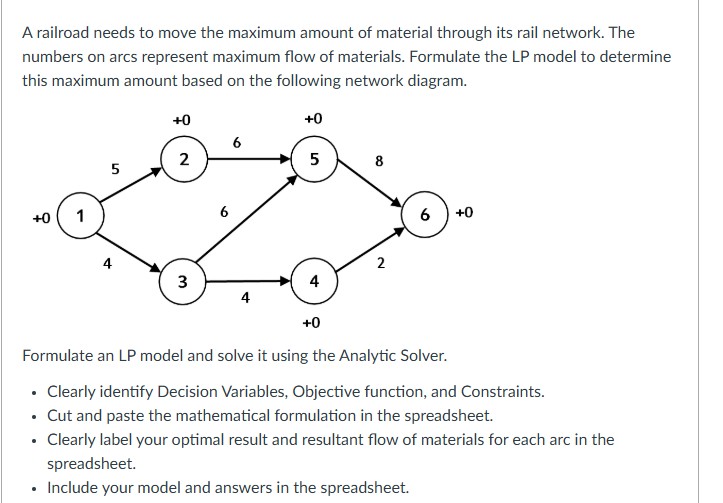 Solved A railroad needs to move the maximum amount of | Chegg.com