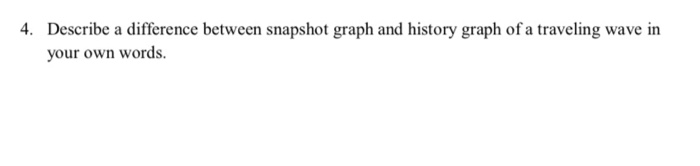 Solved 4. Describe a difference between snapshot graph and | Chegg.com