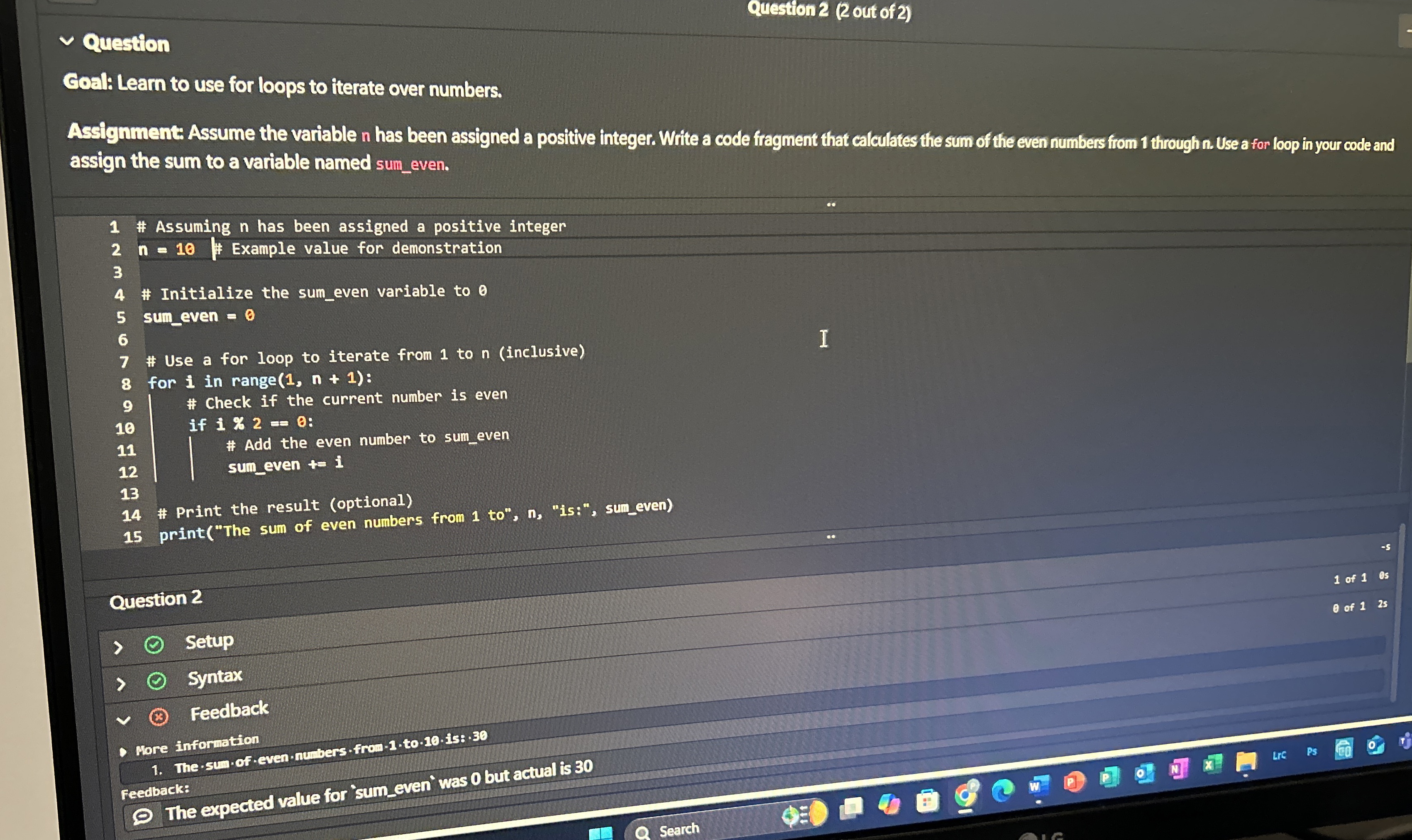 Please rewrite this python code to fix the feedback | Chegg.com