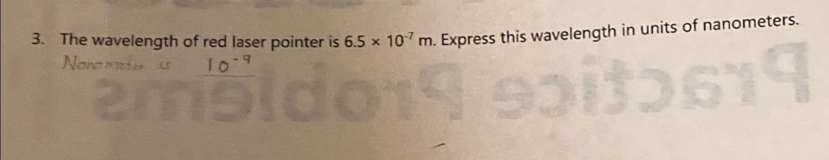 Solved The wavelength of red laser pointer is 6.5×10-7m. | Chegg.com