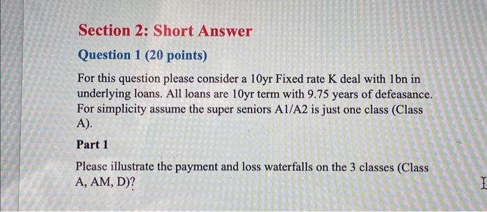 Solved Section 2: Short Answer Question 1 (20 points) For | Chegg.com