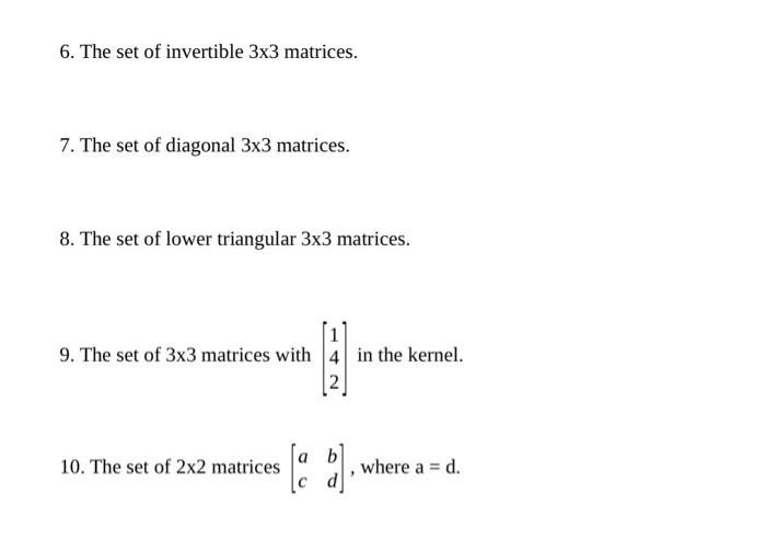 Solved For each of the following sets, determine if it is a | Chegg.com