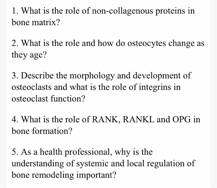 Solved 1. What is the role of non-collagenous proteins in | Chegg.com