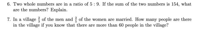 Solved 6. Two whole numbers are in a ratio of 5:9. If the | Chegg.com