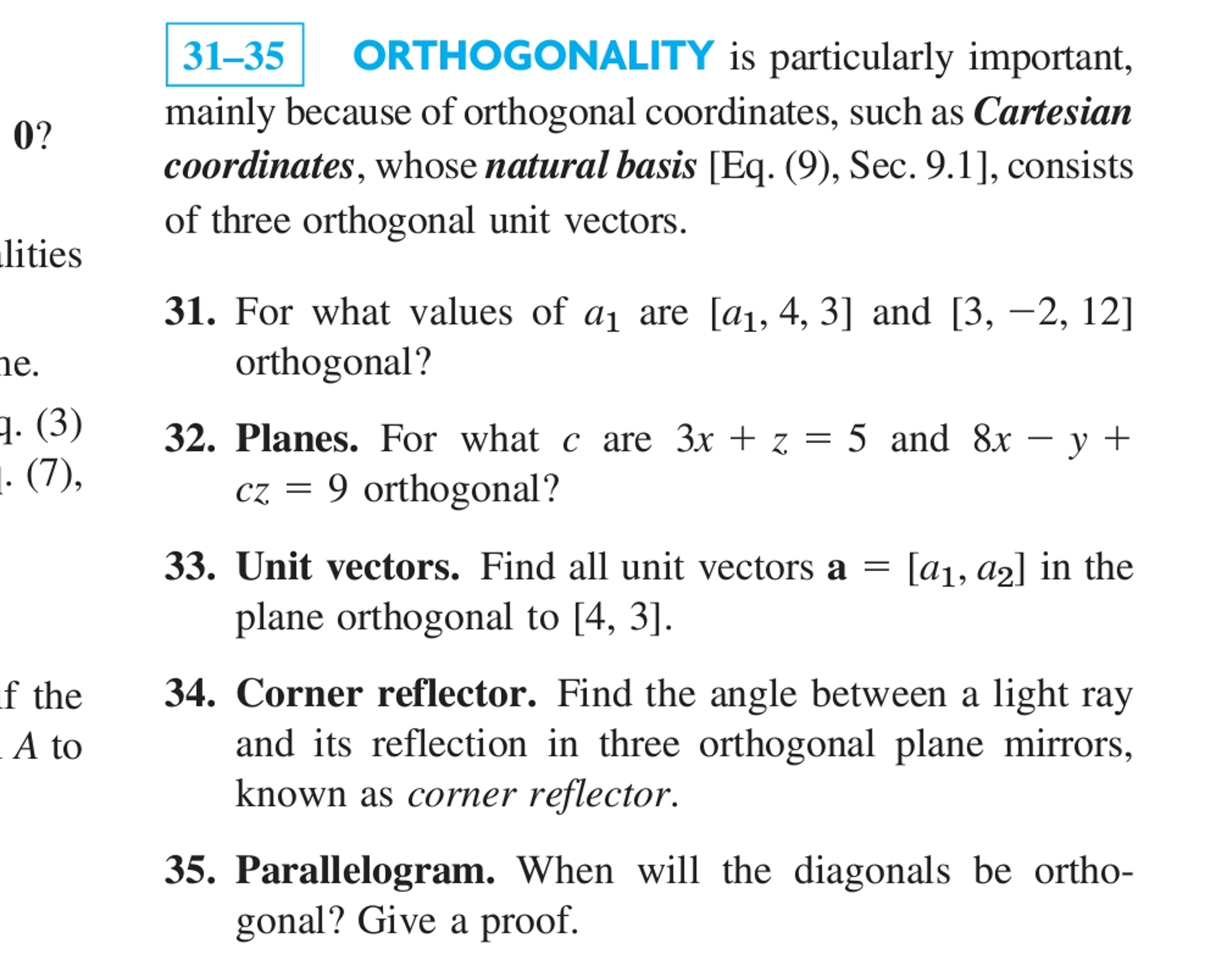 Solved ORTHOGONALITY is particularly important,mainly | Chegg.com