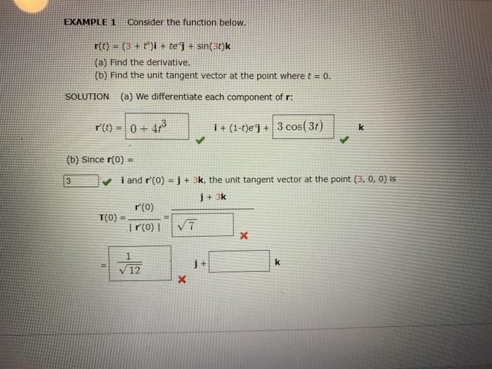 Solved EXAMPLE 1 Consider the function below. r(t) = (3+)i + | Chegg.com