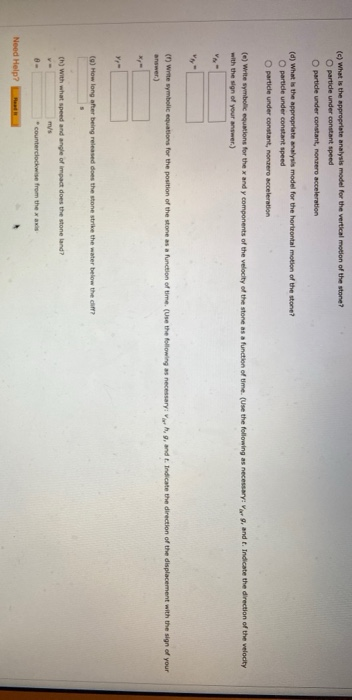 Solved A Mudent stands at the edge of a dull and throws a | Chegg.com