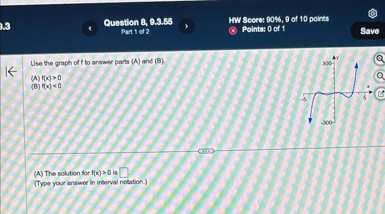 Solved Question 8, 9.3.55HW Score: 90%,9 ﻿of 10 ﻿pointsPart | Chegg.com