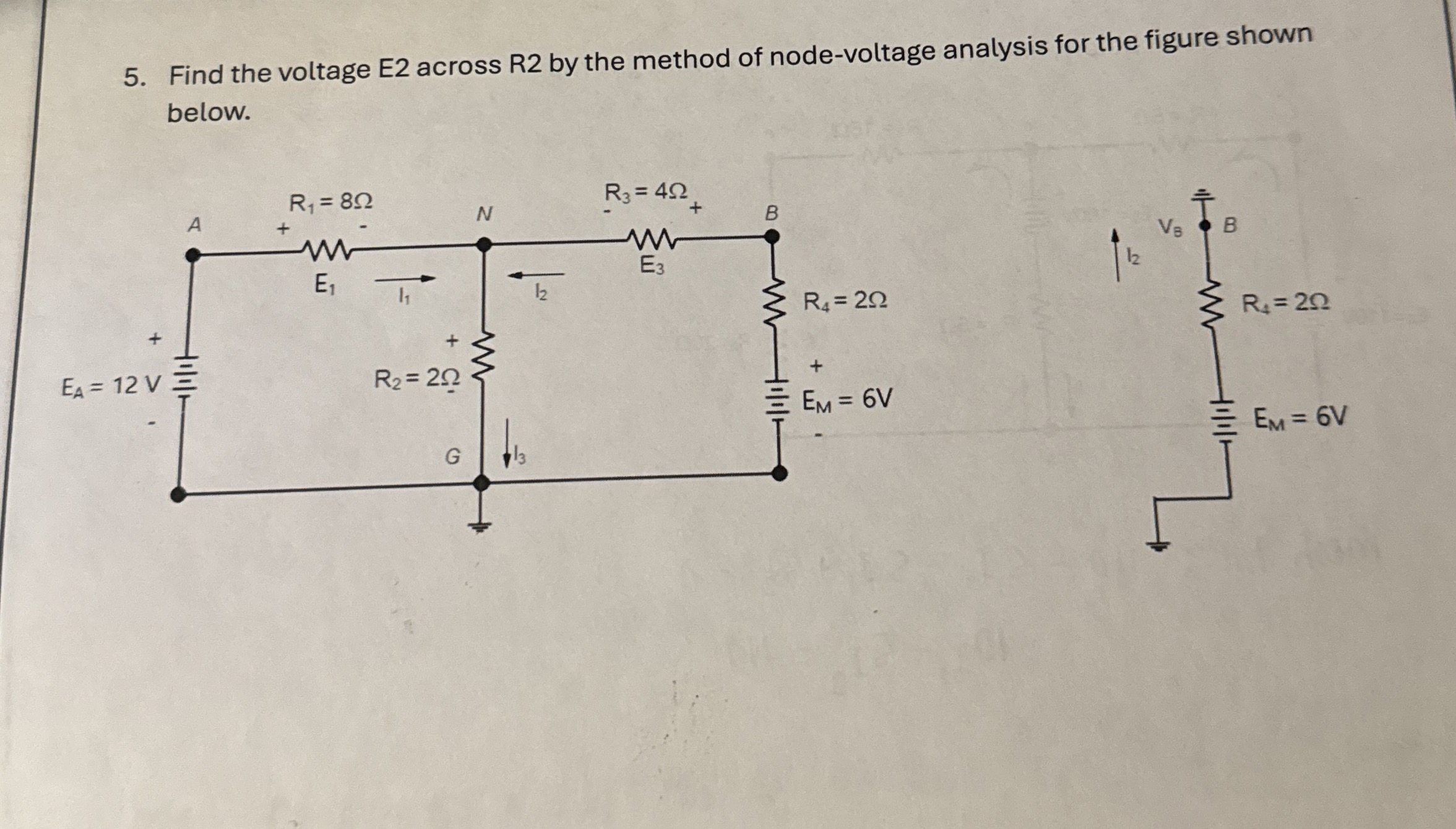 Solved Find the voltage E2 ﻿across R2 ﻿by the method of | Chegg.com