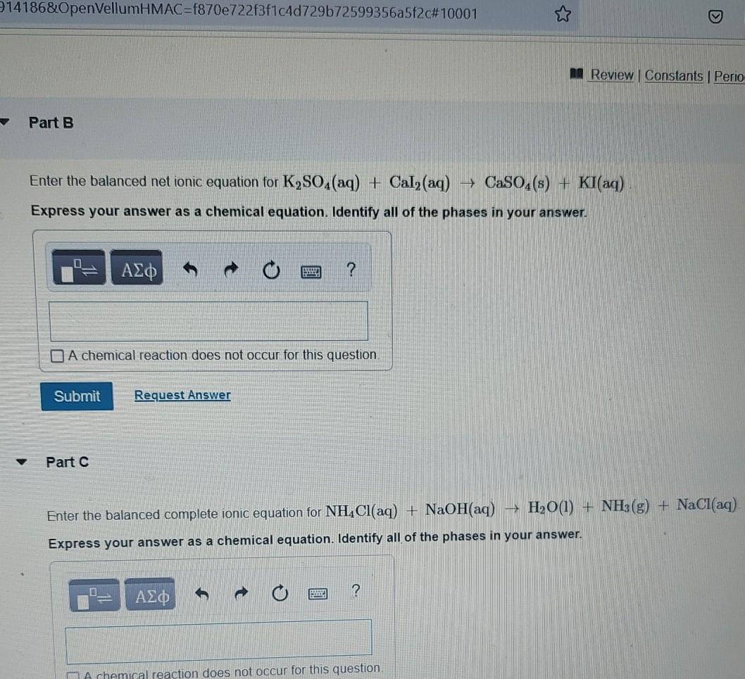 Solved Review | Constants Part A Enter the balanced complete | Chegg.com