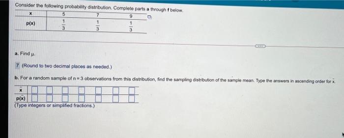 Solved х Consider the following probability distribution | Chegg.com