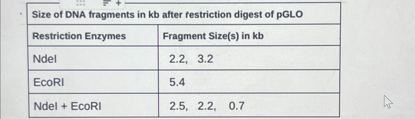 Solved Predict an apporximate plasmid map for the 5.4 ﻿kb | Chegg.com