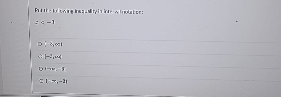Solved Put the following inequality in interval | Chegg.com