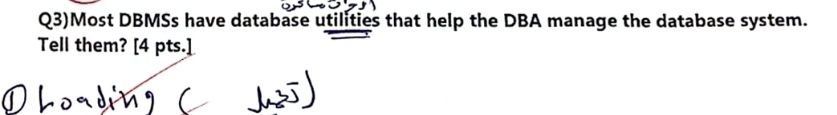 Solved Q3)Most DBMSs have database utilities that help the | Chegg.com