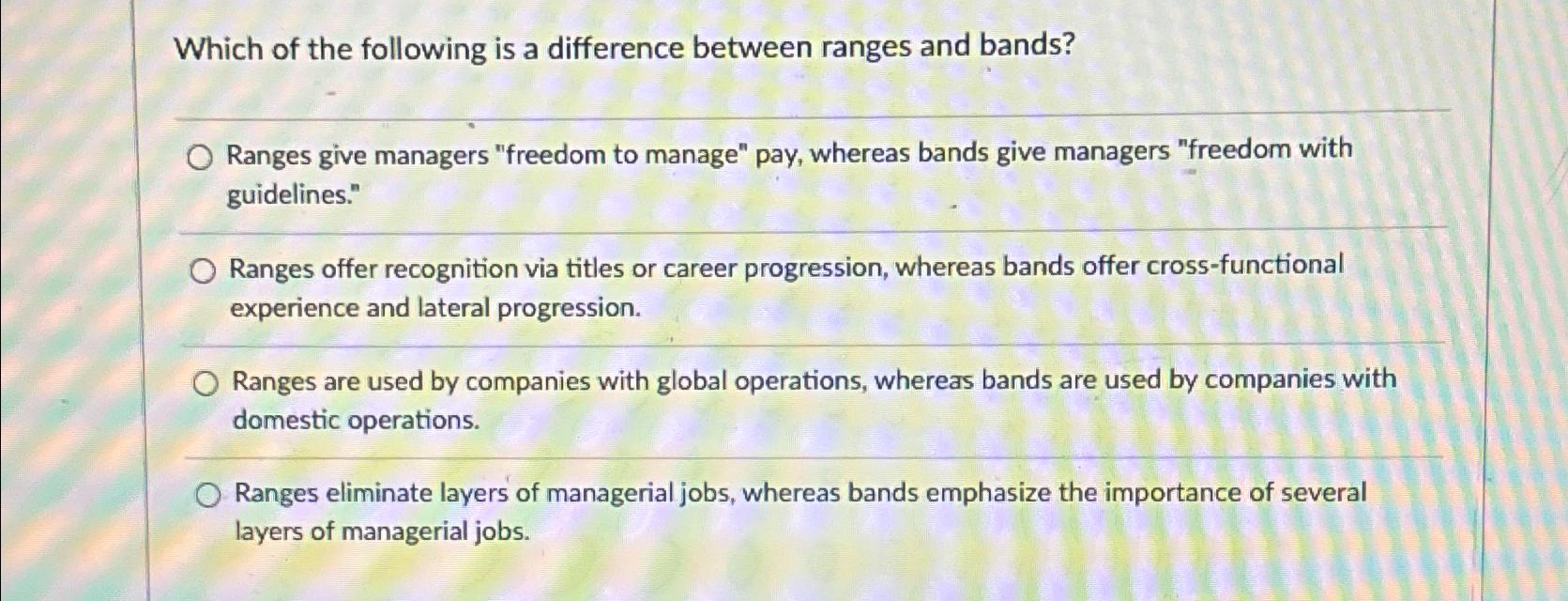 Solved Which of the following is a difference between ranges | Chegg.com