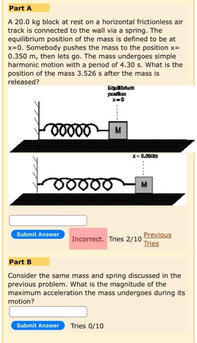 Solved A 20.0 kg block at rest on a horizontal frictionless | Chegg.com