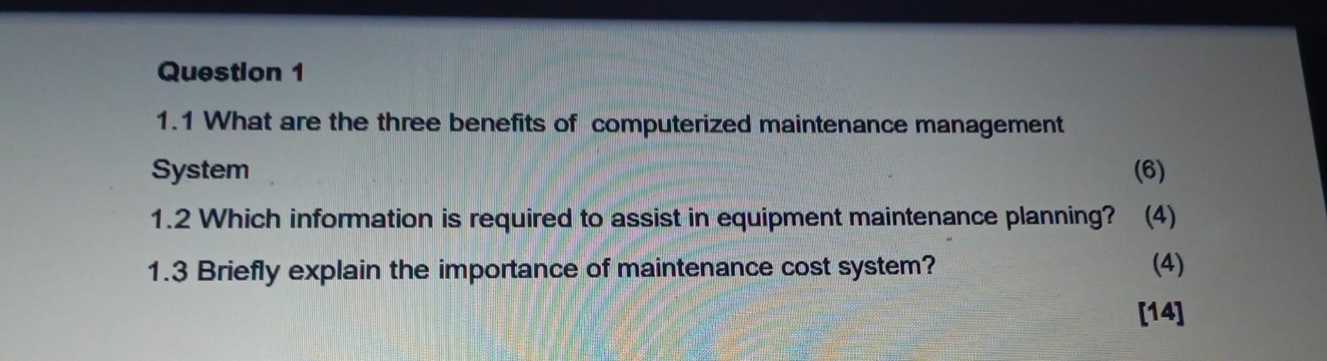 Solved 1.1 What are the three benefits of computerized | Chegg.com