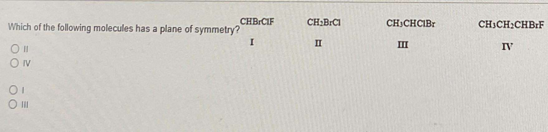 Solved Which of the following molecules has a plane of | Chegg.com